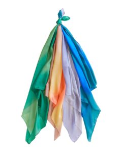 sarah's silks earth playsilks set of 4, 100% silk toy for toddlers | montessori and waldorf toys, 35" large square scarves for dance, imaginative, and pretend play