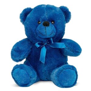 grandma smiley's plush best friends super color blue teddy bear stuffed animal, 9-inch hypoallergenic small for christmas, newborn baby shower, girlfriend, boyfriend, graduation