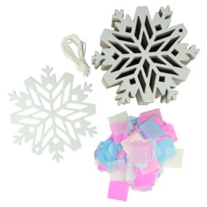 moptrek 24 pack diy suncatcher paper crafts (snowflake)