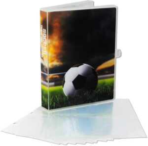 unikeep trading card binder with soccer theme - card collection case with 100 top loading pockets - for baseball cards, soccer cards, tcg, mtg, pokemon, or yugioh