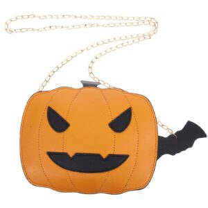 fenical pumpkin bag crossbody bag halloween pumpkin messenger bag devil shoulder chain bag pumpkin purse for gothic baghalloween purse women girls (brown)