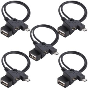 [5 pack] usb otg cable for firesticks 4k/4k max/cube/lite/2nd gen. universal micro power enabled adapter android devices - samsung, lg, htc, 6-inch