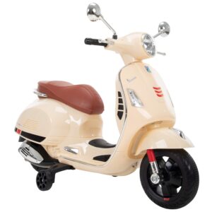 huffy kids battery 6v ride-on vespa scooter beige