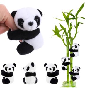 9 pcs finger panda plush 4 inch panda clips curtain holder stand note memo clips photo holder cute panda toy doll finger kids toy,home decoration plant pots bonsai craft decor,chinese style souvenir