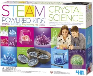 4m deluxe crystal growing combo steam science kit from steam powered kids, for boys & girls ages 10+