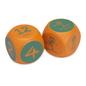 kidnasium activity fitness & exercise dice | fun educational classroom gym learning game for kids 5 and up | soft rolling cubes for active boys & girls