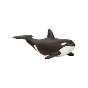 schleich wild life, ocean and marine life toy animals for kids, baby orca whale toy figurine, ages 3+