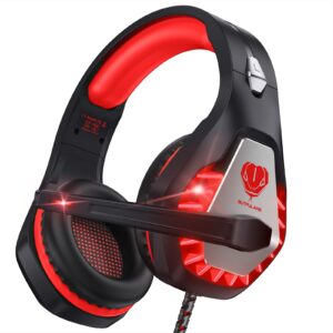 pacrate gh-1 gaming headset for pc (red)