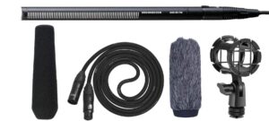 sennheiser mkh 416-p48 video, cinema and broadcasting shotgun microphone complete kit with lyxpro xlr cable, windscreen & shock mount bundle