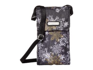 baggallini womens phone crossbody mini, frosted black, one size us