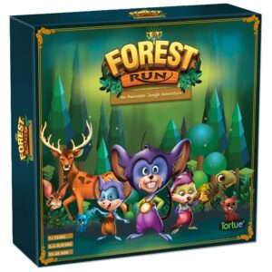 tortue forest run board game - awesome jungle adventure, easy to play, total family fun, creative play, conquer math anxiety, 2-4 players, 30-45 min, 7+ years, gifts for boys and girls