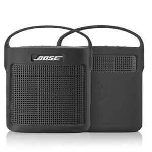 txesign protective silicone stand up case with handle compatible with bose soundlink color speaker ii（dark gray