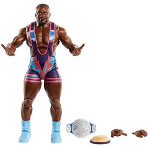 wwe big e elite series #79 deluxe action figure with realistic facial detailing, iconic ring gear & accessories