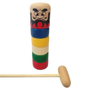 daruma otoshi japanese traditional toy (7inch)