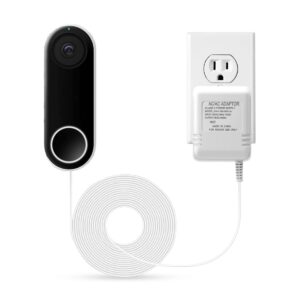 lanmu 18v power adapter compatible with nest hello video doorbell, arlo and simplisafe video doorbell (16.4ft/5m)