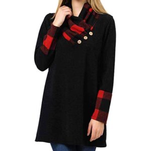 women's pullover hoodie funnel neck long sleeve hooded sweatshirt colorblock patchwork drawstring top blouse