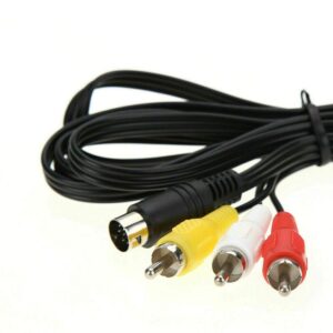 yan 6 ft rca composite av cable for sega genesis 2 & 3