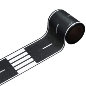 piokio 33' x 2.4" black road track tape, car tracks are great for kids birthday party, racing party decoration (1 rolls)