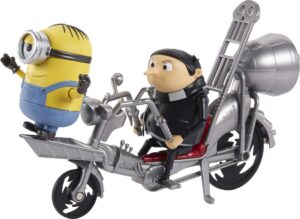 minions: the rise of gru movie moments pedal power gru approx 4-in/10-cm action figure interactive toy with articulation & movie scene accessories, great gift for 4 years & older minion fans