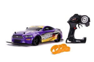 jada toys big time muscle drift 1:10 scale rc, 2019 ford mustang - wide body, black