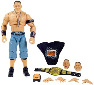 wwe john cena ultimate edition wave 5 multiple-pose 6-inch action figure, for 8 years and up, with entrance gear, extra heads & swappable hands