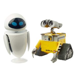 mattel pixar wall-e and eve figures true to movie scale character action dolls highly posable with authentic storytelling, collecting, wall-e movie toys for kids ages 3 and up