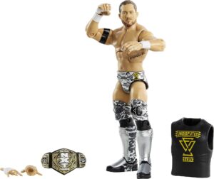 wwe mattel kyle o' reilly elite series #80 deluxe action figure with realistic facial detailing, iconic ring gear & accessories