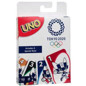 mattel games uno olympic games tokyo 2020 card game, with 112 cards and instructions for players 7 years and older, great for kid, family or adult game night