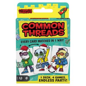 mattel games common threads 4-in-1 family card game, matching game for 7 year olds and up, multi (gmk70)