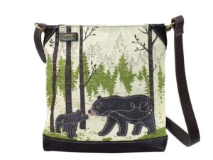 chala handbags safari bear canvas crossbody bag purse