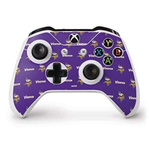 skinit decal gaming skin compatible with xbox one s controller - officially licensed nfl minnesota vikings blitz series design