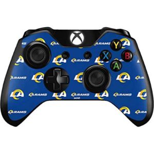 skinit decal gaming skin compatible with xbox one controller - officially licensed nfl los angeles rams blitz series design