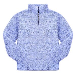 men's pullover winter workout thenlian men warm fluffy winter solid casual zip up sweatshirt pullovers outwear(blue, xxl)