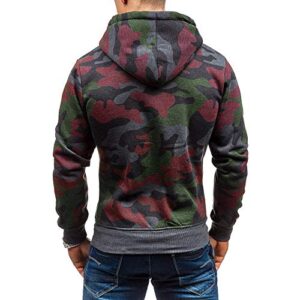 men's pullover winter workout thenlian men's long sleeve camouflage hoodie hooded sweatshirt top tee outwear blouse(dark gray, l )