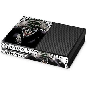 skinit decal gaming skin compatible with xbox one console - officially licensed warner bros the joker insanity design