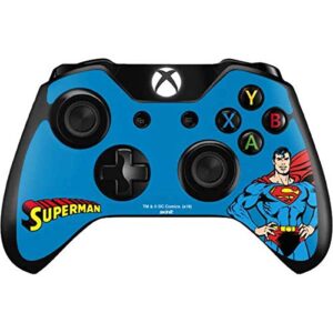 skinit decal gaming skin compatible with xbox one controller - officially licensed warner bros superman portrait design