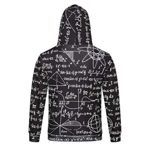 cool hoodies for men, thenlian mens autumn winter 3d math formula printing long sleeve sweatershirt top blouse(black, xl)