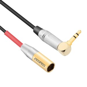 colicoly 3.5mm (1/8 inch) mini jack stereo to 3 pin mini xlr mic instrument cable - 3ft