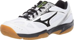 mizuno womens wave cyclone 2 volleyball shoe, white/black, 9.5 us