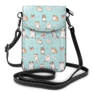 yongcoler fashion small cellphone crossbody shoulder bag kawaii cat cell phone purse wallet lightweight roomy pockets smartphone bag for women girls teens