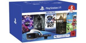 playstation vr mega pack 2, vr-brille inkl camera + vr worlds + skyrim vr + astro bot + resident evil 7 + everybody's golf vr, cuh-zvr2