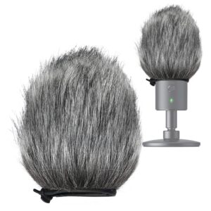 sunmon razer seiren x furry windscreen muff, mic pop filter/shield wind cover fits razer seiren x usb condenser streaming microphone