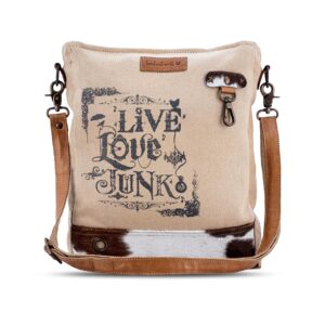 sixtease womens shoulder bag vintage style shoulder bags for women - made with genuine leather, upcycled canvas, or hair on - handmade, adjustable strap, brass and zinc hardware - live love junk