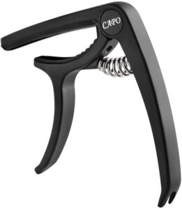 capo for 6-string acoustic and electric guitar, lightweight quick release capo for guitars, ukulele, bass, mandolin, banjo