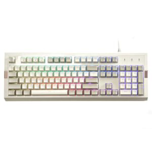 epomaker ajazz ak510 104 keys retro mechanical keyboard with pbt sp spherical keycaps and rgb backlight for gamer, programmer, office work for or ios android windows (zorro brown switch)