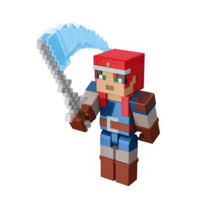 mattel minecraft dungeons 3.25-in valorie collectible battle figure and accessories, based on video game, imaginative story play gift for boys and girls age 6 and older