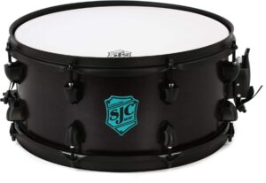 sjc custom drums pathfinder series snare drum - 6.5 inch x 14 inch - black satin