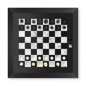 home magnetics magnetic wall chess set - wall mounted chess board game - framed wooden chess set with magnetic chess pieces (black)