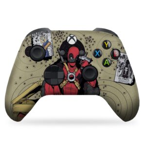 dreamcontroller deaddpool headshot custom x-box controller wireless compatible with x-box one/x-box series x/s proudly customized in usa with permanent hydro-dip printing (not just a skin)