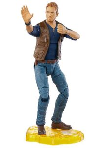 jurassic world toys owen grady 6-inches collectible action figure with movie detail, movable joints, toy knife accessory, extra hands, display stand; for ages 4 and up